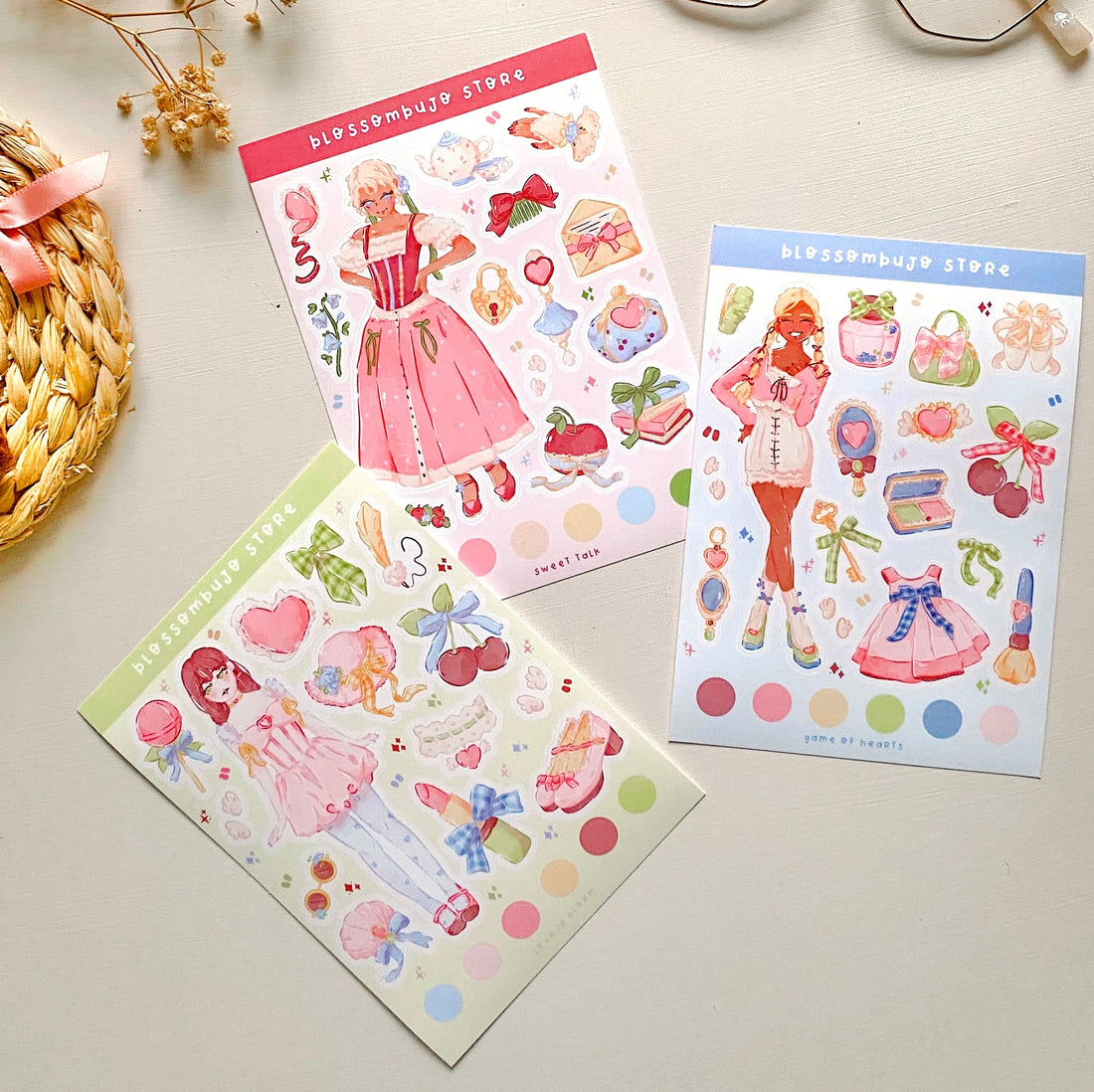 Stickers Bundle - Romantic Girls – BlossomBujo Store