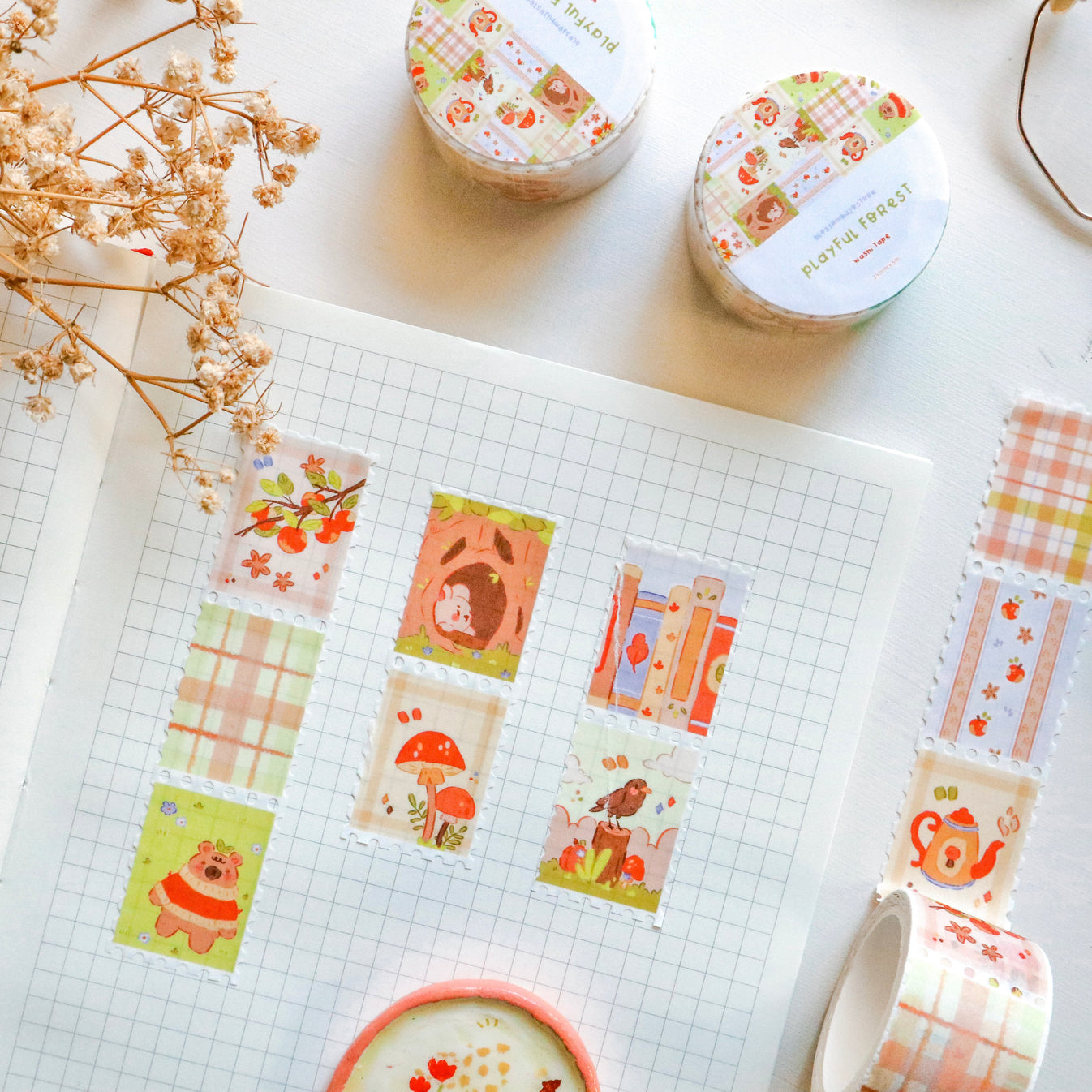 Washi Tape Stamp - Playful Forest – BlossomBujo Store