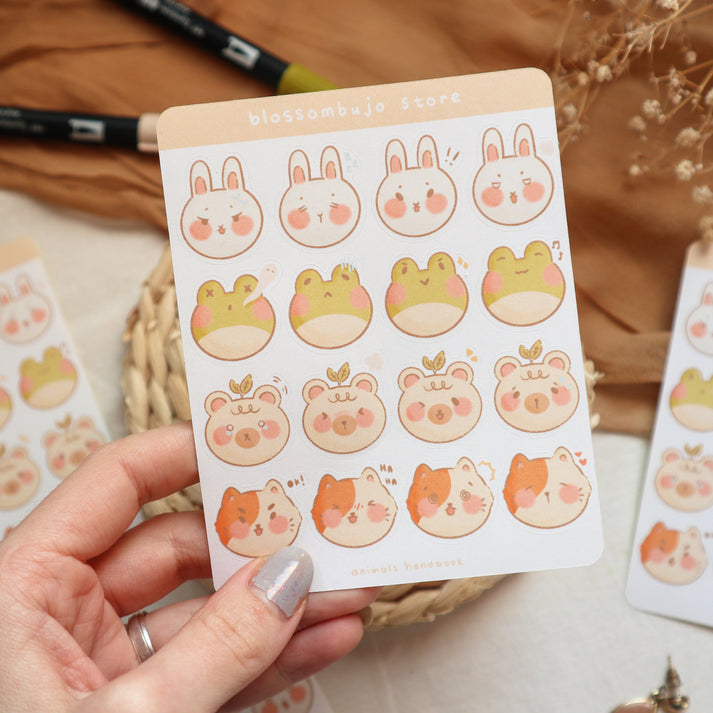 Stickersheet - Animals Expressions – BlossomBujo Store
