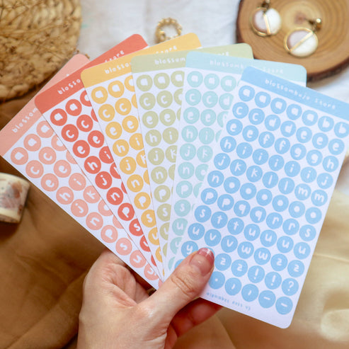 Stickersheet - Alphabet Dots – BlossomBujo Store