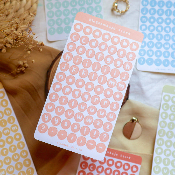 Stickersheet - Alphabet Dots – BlossomBujo Store