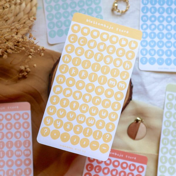 Stickersheet - Alphabet Dots – BlossomBujo Store