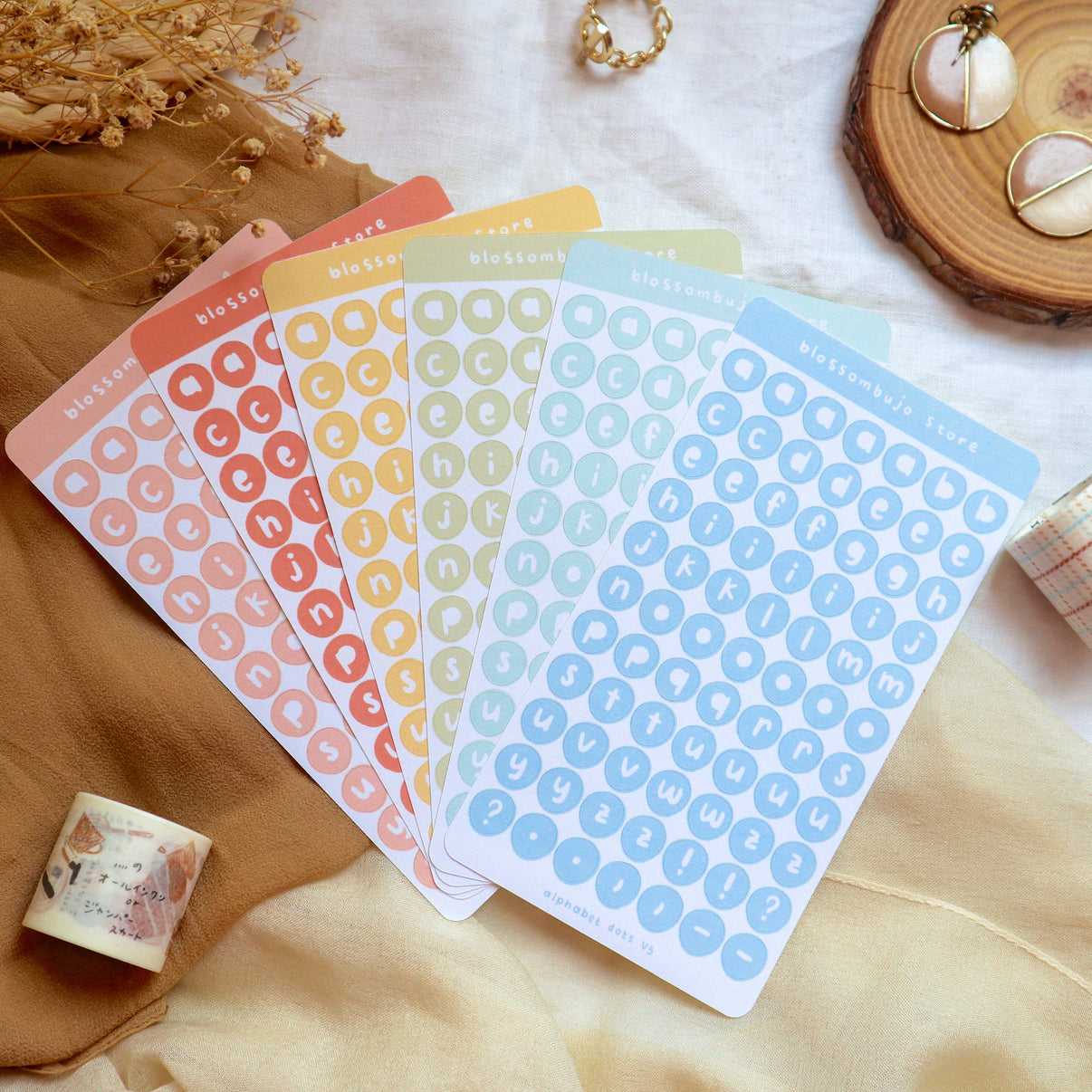 Stickersheet - Alphabet Dots – BlossomBujo Store